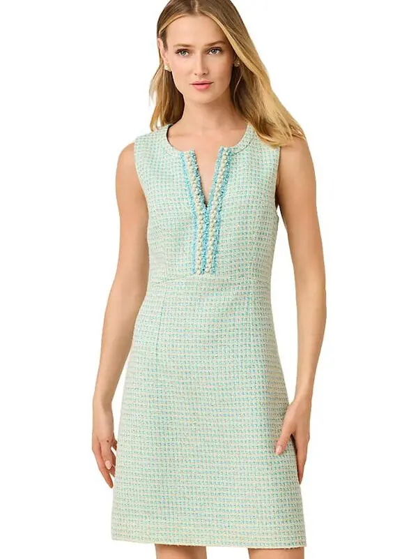 LILLY PULITZER Aria Beaded Boucle Shift Dress - Capri Blue Fantasy Boucle
