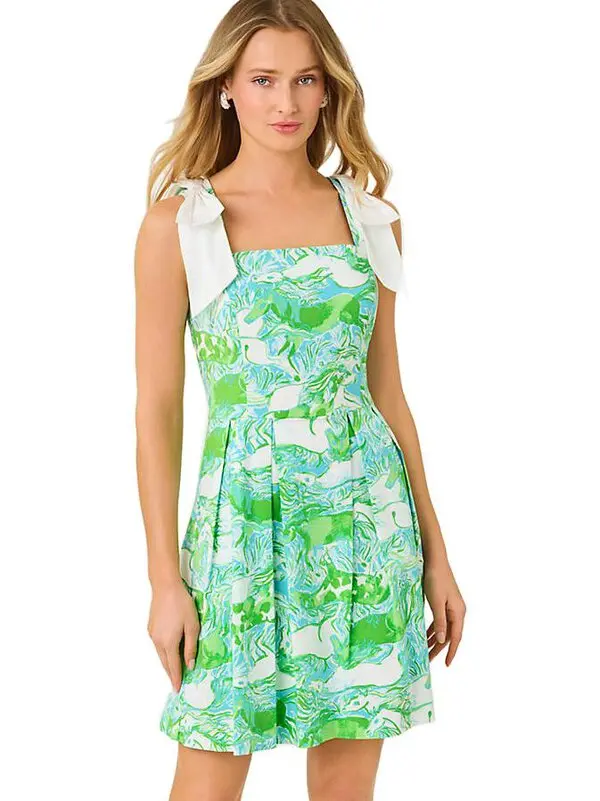 LILLY PULITZER Skirted Romper - Capri Blue Galloping Gals