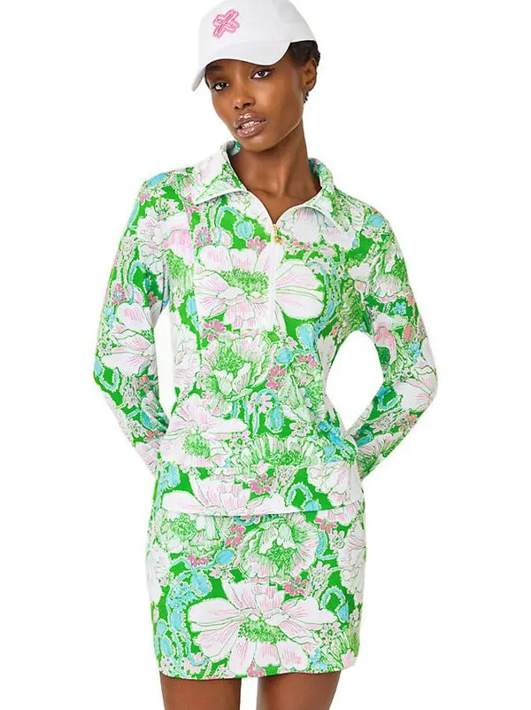 LILLY PULITZER Upf 50+ Eleni Pullover - Putting Green Poppyland