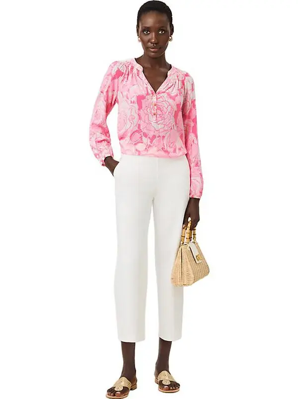 Lilly Pulitzer® Sarissa High Rise Crop Pant - Resort White