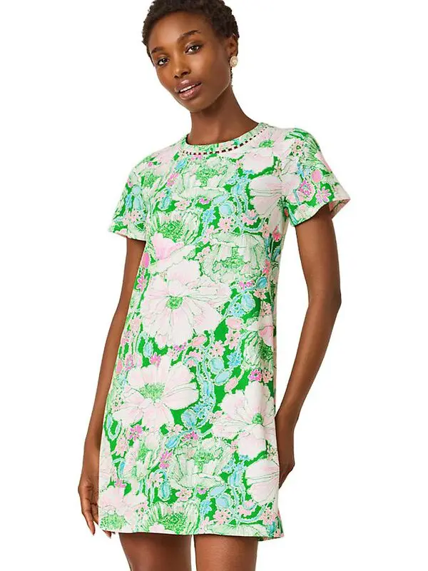 Lilly Pulitzer® Cody Short Sleeve T-shirt Dress - Putting Green Poppyland