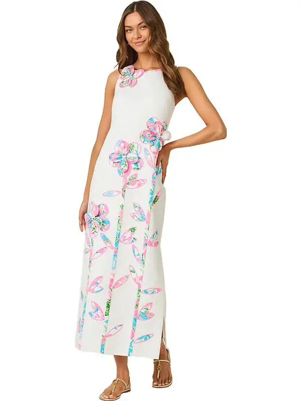 LILLY PULITZER Marleigh Stretch Maxi Shift Dress - Resort White