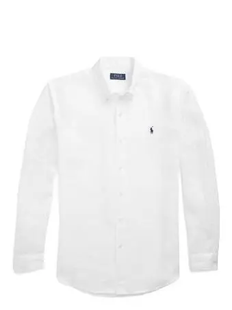 Polo Ralph Lauren Slim Fit Linen Shirt Shirt Size Linen - White