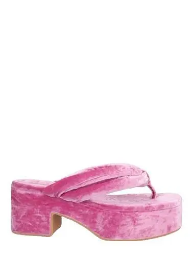 Dries Van Noten Thong Velvet Sandals - Pink