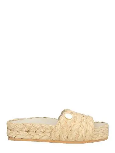 Stella McCartney Natural Raffia Flatform Sandals - Beige