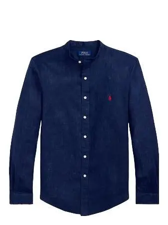 Polo Ralph Lauren Slim Fit Linen Shirt Shirt Size Linen - Navy
