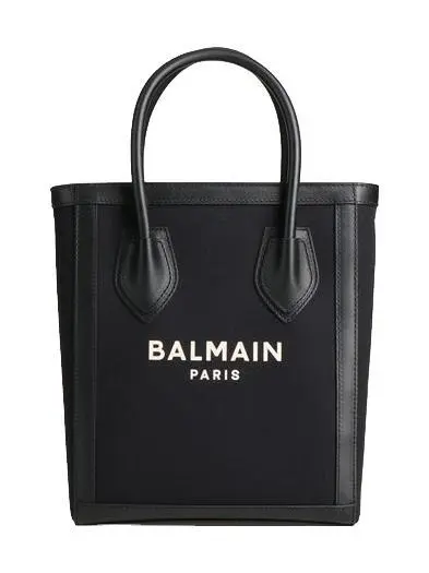 Balmain Cotton And Linen Handbag - Black