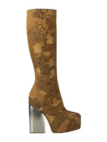 Dries Van Noten Floral Brocade Boots - Yellow