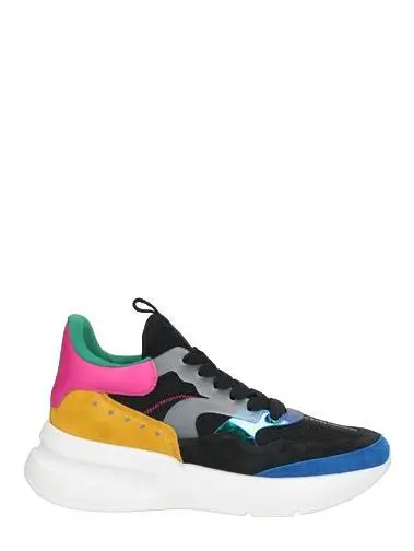 Alexander McQueen Leather And Textile Sneakers - Black