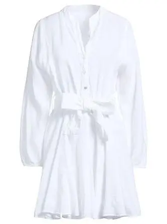 120% Lino Mini Dress Size Linen - White