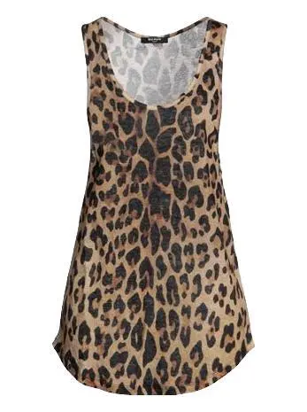 Balmain Leopard-print Tank Top - Beige