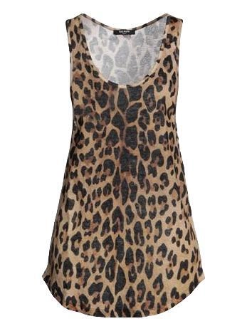 Balmain Leopard-print Tank Top - Camel