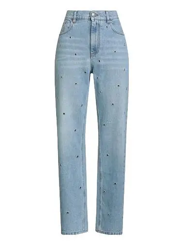 THE BIG WHITE BLUE Straight-leg Jeans With Appliqués - Blue