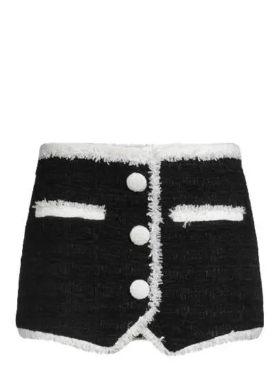 Balmain Mini Tweed Pencil Skirt - Black