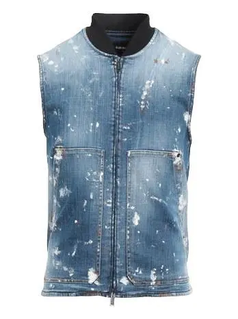 Dsquared2 Denim Vest With Knitted Trims - Blue