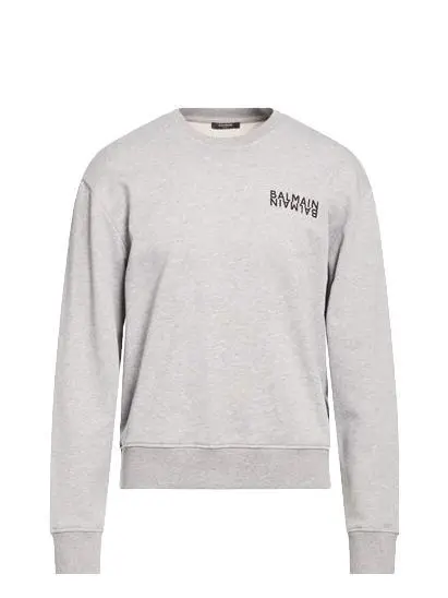Balmain Sweatshirt In Light Cotton And Elastane - Light Grey