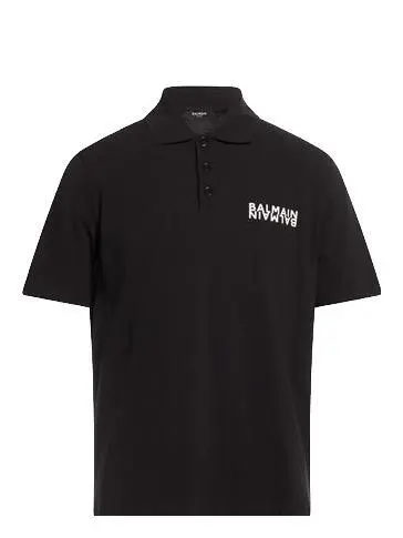 Balmain Polo Shirt Size Cotton - Black