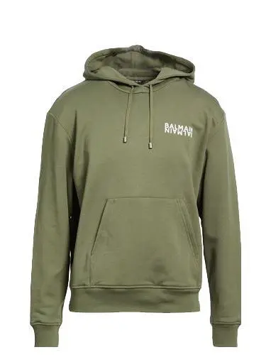Balmain Hooded Sweatshirt With Logo - Green