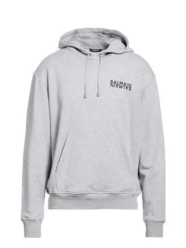 Balmain Hooded Sweatshirt With Logo - Grey