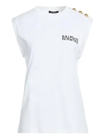 Balmain Printed Cotton T-shirt - White