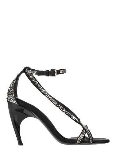 Alexander McQueen Ankle Strap Stiletto Sandals - Black