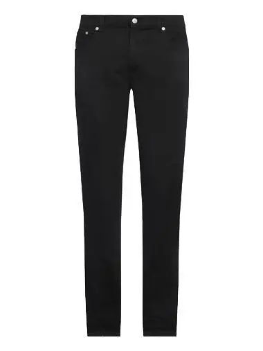 Alexander McQueen Straight-leg Jeans With Leather Trims - Black