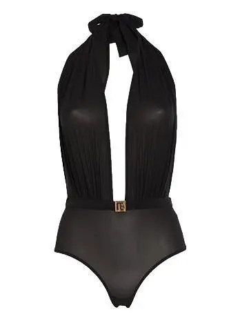 Balmain Bodysuit In Polyester And Elastane - Black