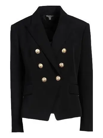 Balmain Double-breasted Virgin Wool Blazer - Black