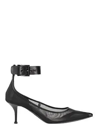 Alexander McQueen Pumps In Leather And Textile Fibers - Black