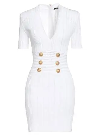 Balmain Mini Dress Size Viscose, Polyamide - White