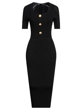 Balmain Midi Bodycon Dress - Black