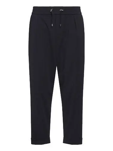 Balmain Casual Pants In Virgin Wool And Cashmere - Navy