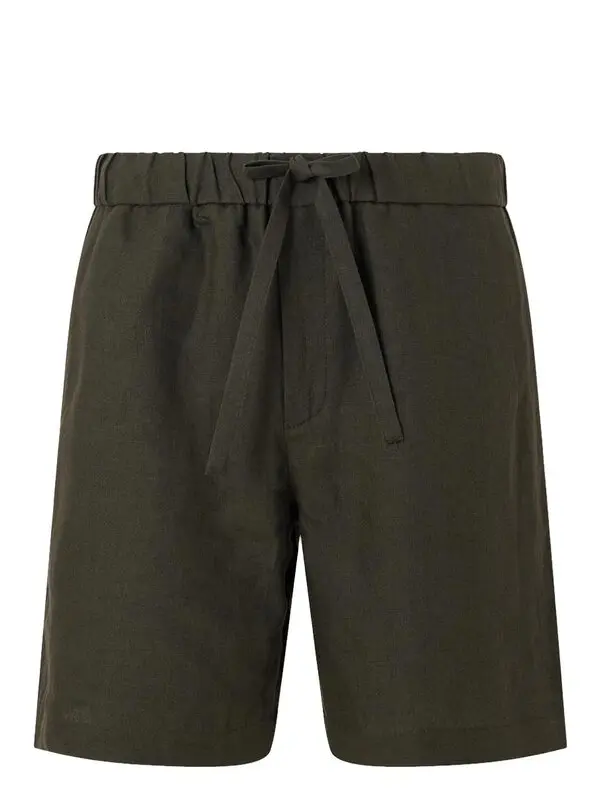 De Bonne Facture Straight-leg Linen Shorts - Green
