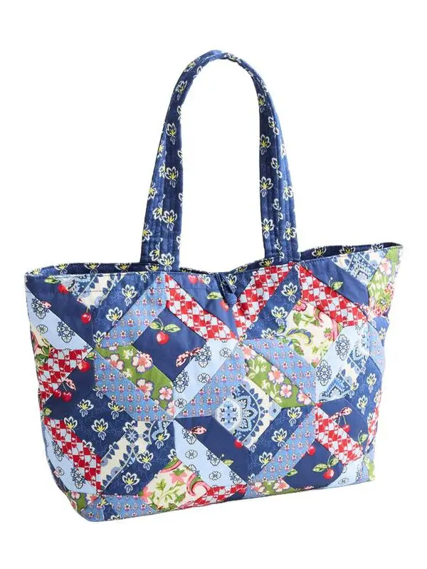VERA BRADLEY Hathaway Tote Bag In Trellis Patchwork - Blue