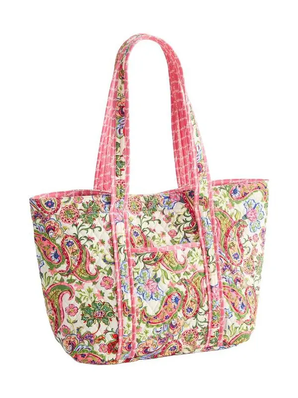 VERA BRADLEY Hathaway Tote Bag In Vibrant Paisley - White