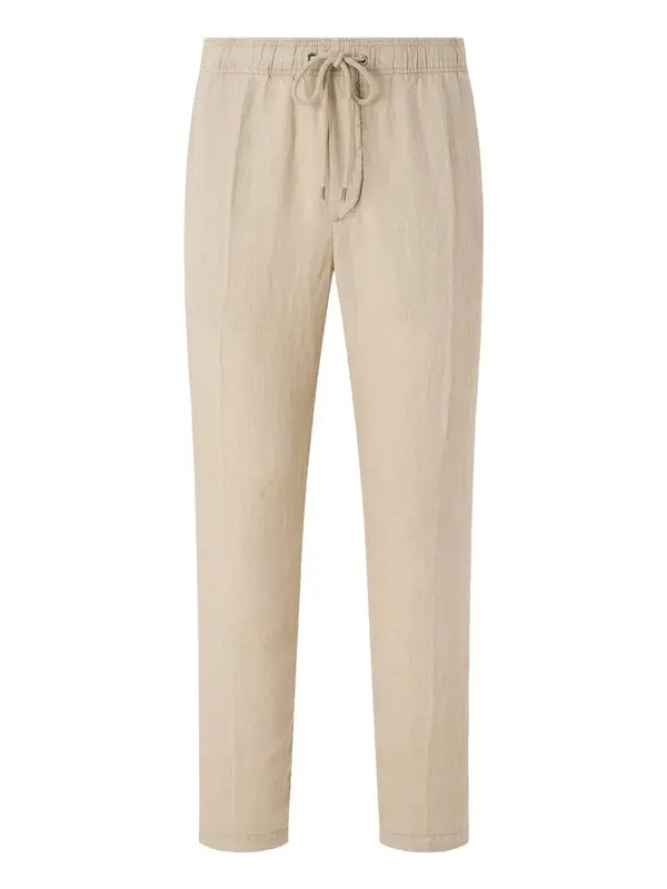 JAMES PERSE Straight-leg Garment-dyed Linen Trousers - Neutrals