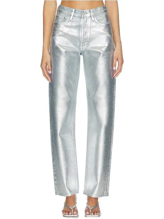 AGOLDE 90's Mid Rise Loose Fit Jeans - Tinfoil