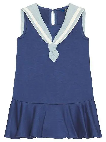 Polo Ralph Lauren Sleeveless Ponte Nautical A-line Dress In Navy - Light Navy