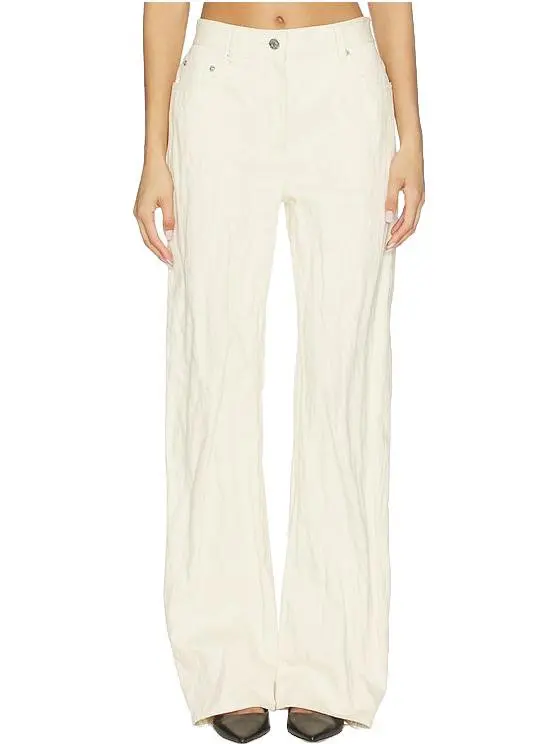 Helmut Lang Crushed Relaxed Bootcut Pant - Muslin