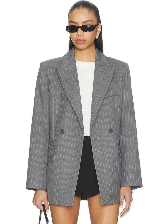 ANINE BING Tiphaine Blazer - Light Grey Pinstripe