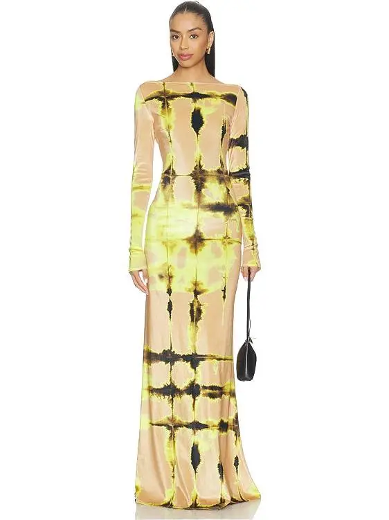 Lapointe Boatneck Gown - Tie Dye