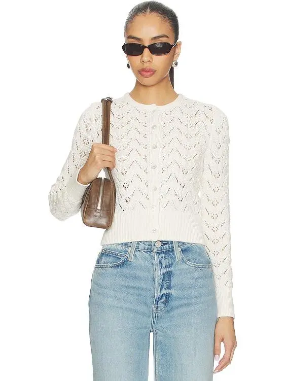 Free People Pointelle Cardigan - Ivory