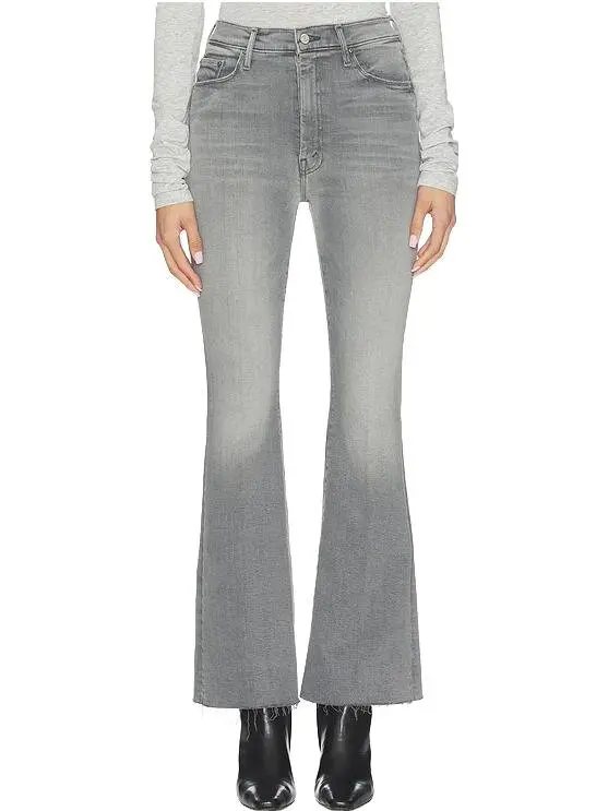 MOTHER High Waisted Weekend Fray Jeans In Grey - Catch Me Outside