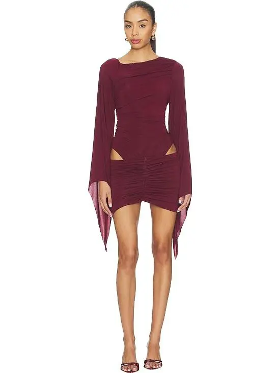 PALMATIC STUDIO Harina Mini Dress - Burgundy