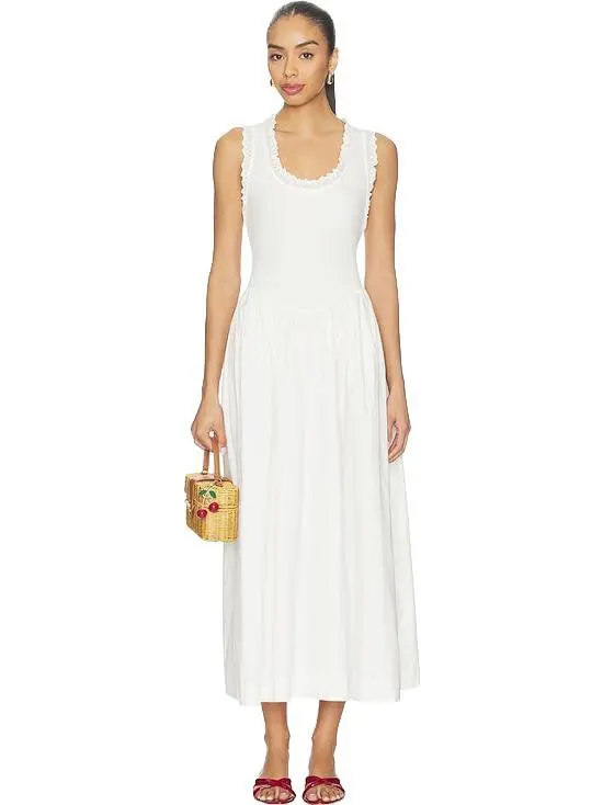 ROAME. Lucy Rib Maxi Dress - White