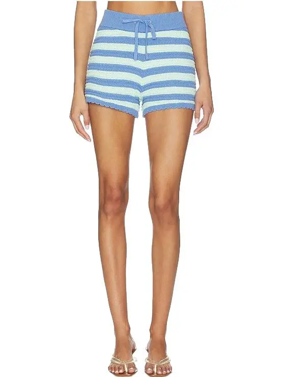 Beach Riot Balboa Striped Cotton Short - Sapphire Sea