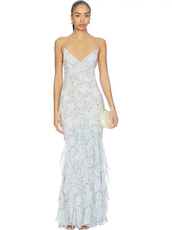 For Love & Lemons X Elea Maxi Dress - Blue