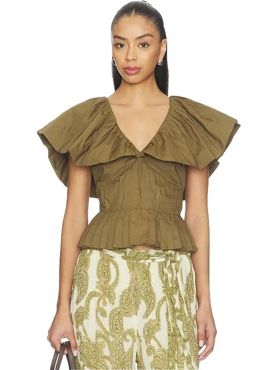 SCARLETT POPPIES Sagar Top - Olive Green
