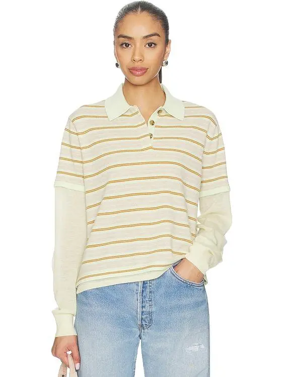 Guest In Residence Layered Stripe Rugby - Limewash Combo