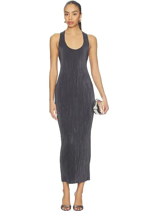 Atlein Pleated Tube Dress - Anthracite